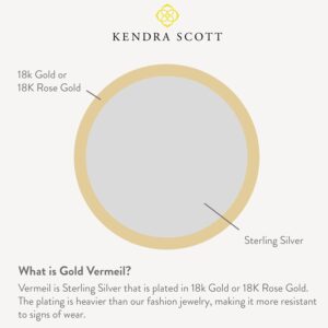 Kendra Scott Tia 18k Gold Vermeil Band Ring in White Sapphire, Fine Jewelry for Women, Size 6