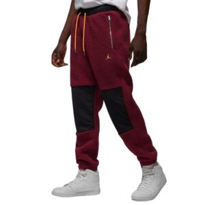 nike jordan essential winter men's fleece pants (as1, alpha, xx_l, regular, regular, cherrywood red/black/taxi/taxi, regular)