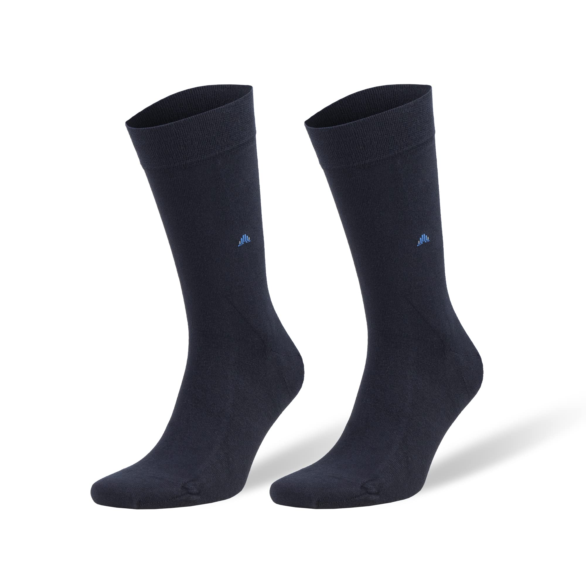 AWS/American Made 6 Pairs Bamboo Dress Socks for Men Seamless Premium Crew Socks Shoe Size 8 to 11.5 (Dark Blue)