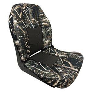 wise 3340-1785 quantum series fold down fishing boat seat, max 5 camo/jazz black