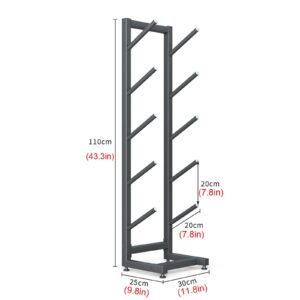 WDJBPSH 5-Tier Skateboard Storage Rack, Black Equipment Organization for Deck/Longboard/Standard Skateboards/Scooters/Yoga Mat, Easy Assemble (Color : Single Side)