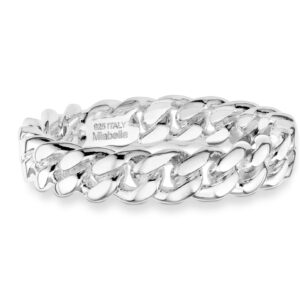 Miabella 925 Sterling Silver Italian 4mm Cuban Link Band Ring for Women Made in Italy (12)