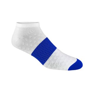 jox sox men’s supralite low cut socks (men's shoe size 7 to 12, men's supralite low cut white royal)