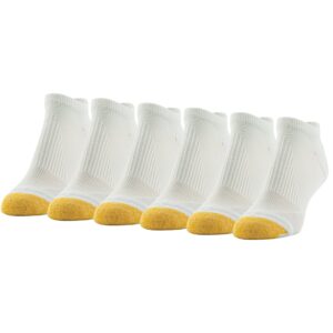 goldtoe women's cross arch no show socks, 6-pairs, white, medium