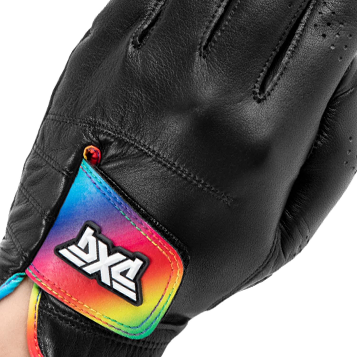 PXG Men's Pride Premium Fit Players Golf Glove - 100% Cabretta Leather with Cotton-Based Elastic Rainbow Wristband (Large, Right Handed Golfers (Worn on Left Hand))