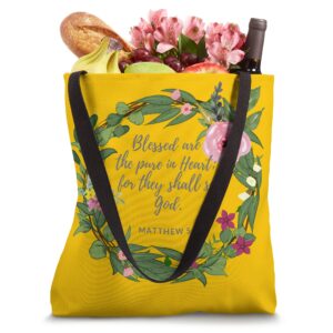 Blessed are the Pure in Heart Unique Christian Fashion Tote Bag