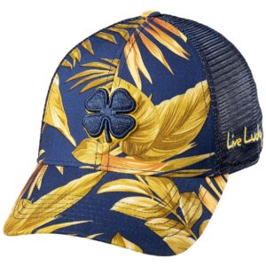 black clover island luck hat - tropical adjust 14 - navy tropical - adjustable