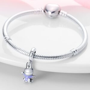 HappyStar 925 Sterling Silver Charms for Bracelets and Necklaces,Combination Dangle Pendants Beads Charms Jewelry Gift for Couples Sisters.（With Spacer Beads）