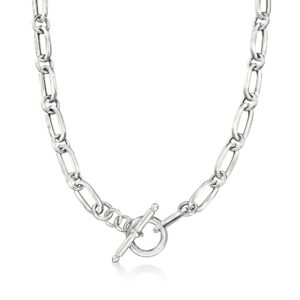 ross-simons italian sterling silver paper clip link toggle necklace. 16 inches