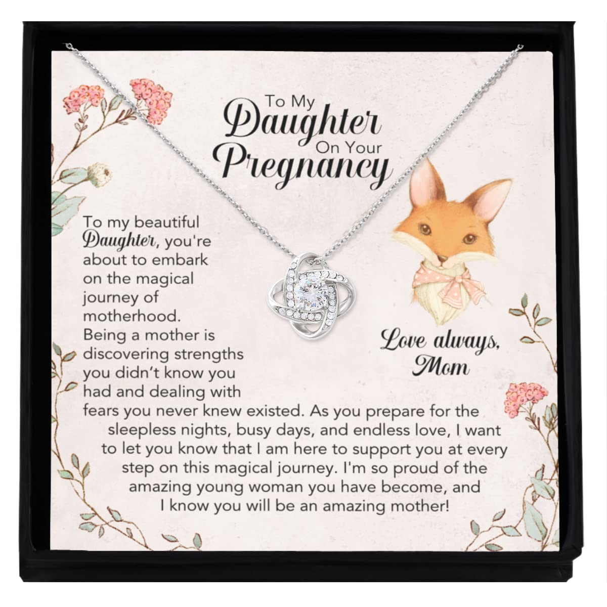 Daughter Pregnancy Gift - 925 Silver New Mama Necklace, Baby Shower, Birthday, Pregnant Daughter Necklace From Mom, Congratulations Pregnancy, First Christmas Pregnancy Necklace