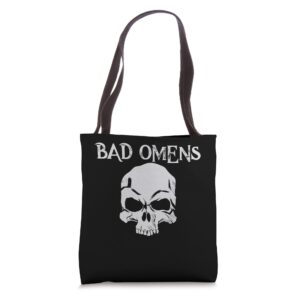 bad omens skull bad omens tote bag