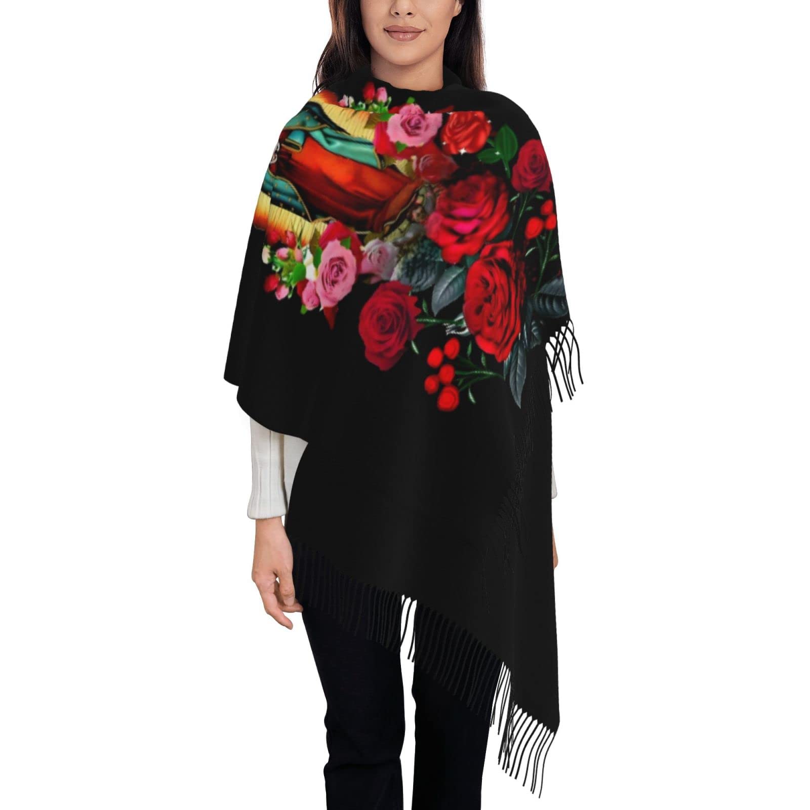 YQIUSM Virgin Mary Shawl Wrap For Women Virgen de Guadalupe Blanket Scarf