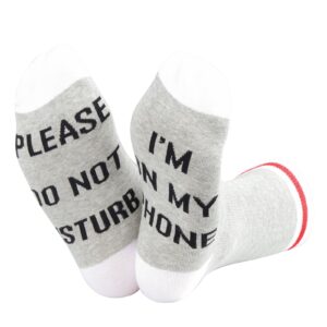 tsotmo phone socks make phone calls gift video telephone gift phone lovers gifts i'm on my phone socks for men women (phone socks)