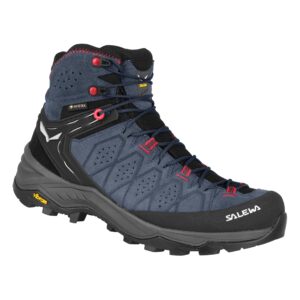 salewa women's alp trainer 2 mid gore-tex waterproof gtx hiking boot - java blue/fluo coral - 7