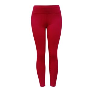 QSXLTS Womens Tummy Control Workout Leggings High Waist Yoga Pants with Pockets Athletic Lounge Pants for Running Hiking Red