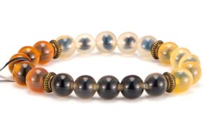 yiruzwrd natural agate bracelet 8mm beads men women stretch wrist bracelet crystal bracelet chakra healing agate energy balancing