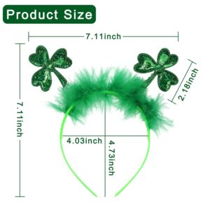 HOXIEYA St Patrick's Headband Green Clover Hair Band Shamrock Heaband for Women Kids St Patricks Day Head Decor Luck Hair Hoop for Party Decoration Hair Accessories