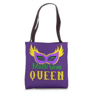 mardi gras queen new orleans / celebrate louisiana purple tote bag