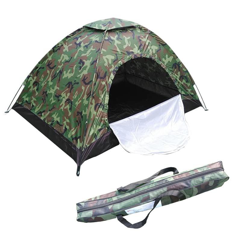 Camping Dome Tent Camouflage, Lightweight Waterproof Camping Tent with Carry Bag Portable Windproof Backpacking Tent Spacious Family Tents for Outdoor Camping Hiking (1-2 Person)