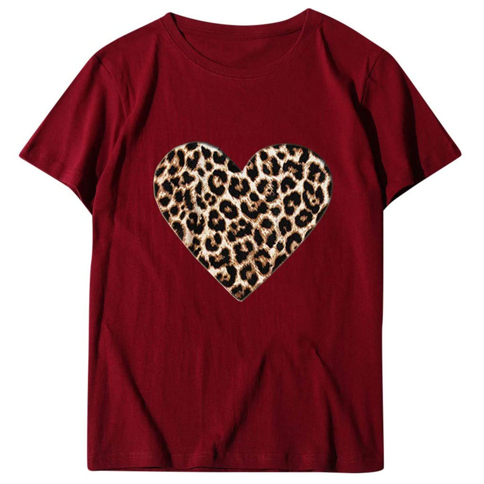 Women Love Heart Graphic Tees Shirt Short Sleeve Tops Tshirts Regular Fit Tunic Blouse Cute Funny Gift Clothes 2023