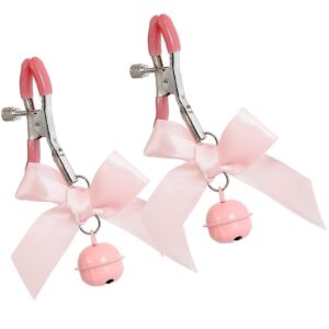 2pcs adult non-piercing body ring clip adjustable breast circle clamp ( color : bow tie pink , size : one size )