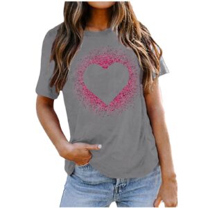 women love heart graphic tees shirt short sleeve tops tshirts regular fit tunic blouse cute funny gift clothes 2023