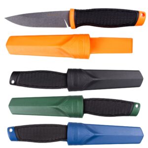 Ganzo G806-OR Fixed Blade Knife 8CR14 Stainless Steel Blade Ergonomic Anti-Slip Handle Camping Hunting Fishing Outdoor EDC Knife with Sheath (Orange)