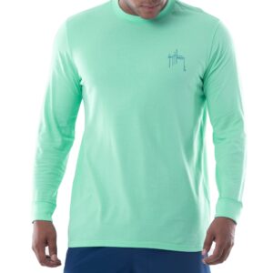 Guy Harvey Men’s Offshore Fish Collection Long Sleeve T-Shirt, Beach Glass/Offshore Fishing, XX-Large