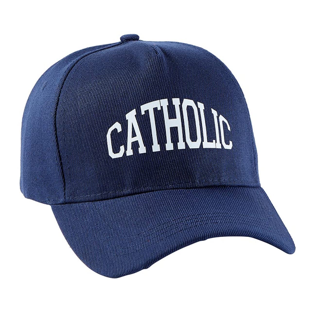 Needzo Catholic Baseball Cap, Adjustable Trucker Hat, One Size Fits Most Navy