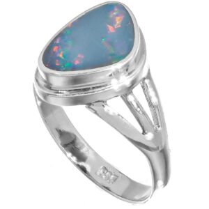 925 silver blue natural australian opal sterling sz 7 ring p83434