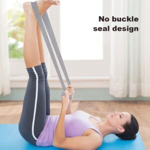 SYH&AQYE Yoga Belt, Practical Yoga Accessories for Stretching, Yoga Belt with Sliding Buckle Made of Metal, Beginners and Advanced for Carrying(Grey)