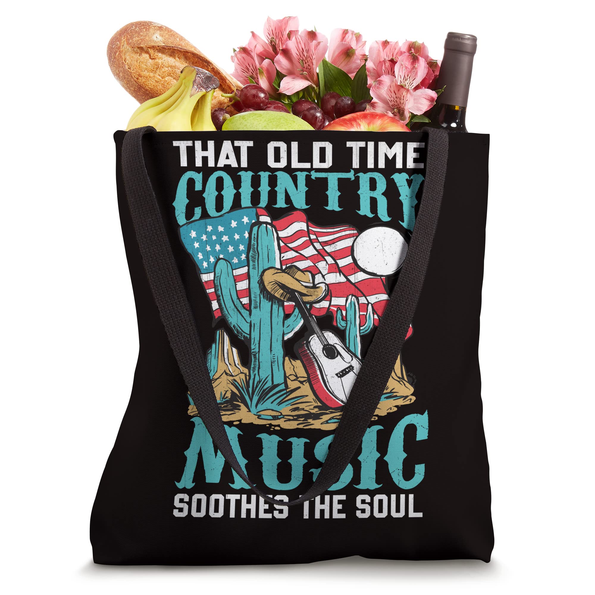 Western Cowboy That Old Time Country Music Soothes The Soul Tote Bag