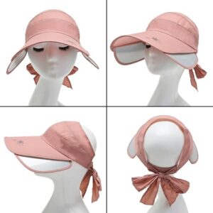 Peicees Wide Brim Visor Hat for Women Golf Visor Cap Sun Protection Hat for Beach Garden Tennis Running Sunshade Hat Gray