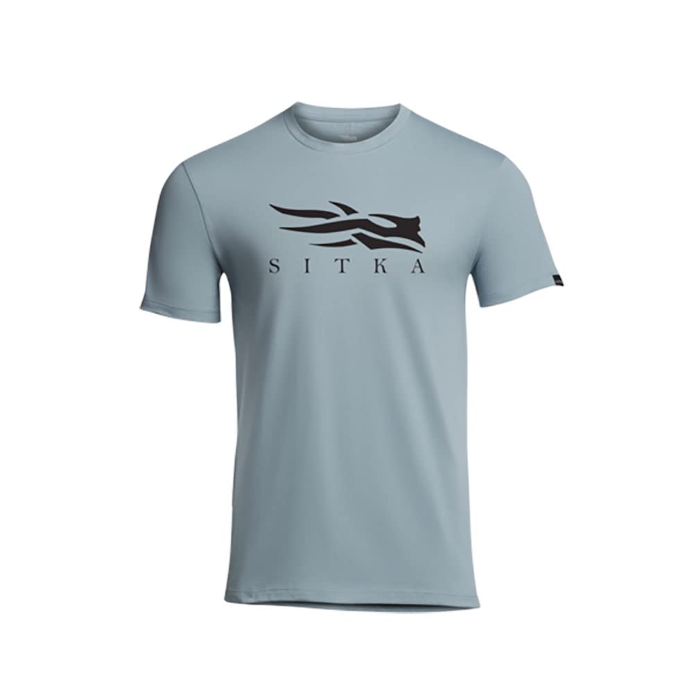 SITKA Gear Men's Pima Cotton Short Sleeve Lightweight Everyday Icon Tee Shirt, Flint Blue, L