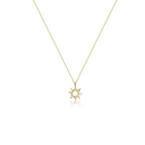 Kyerlyn Simple Sun Necklace Cute Tiny 14k Gold Plated Choker Necklaces Hollow Necklace for Women Dainty Gold Necklaces Minimalist Trendy Jewelry Gifts for Girls