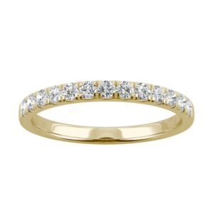 14k yellow gold forever one 1.8mm round moissanite wedding band-size 8.75 0.29cttw dew by charles & colvard