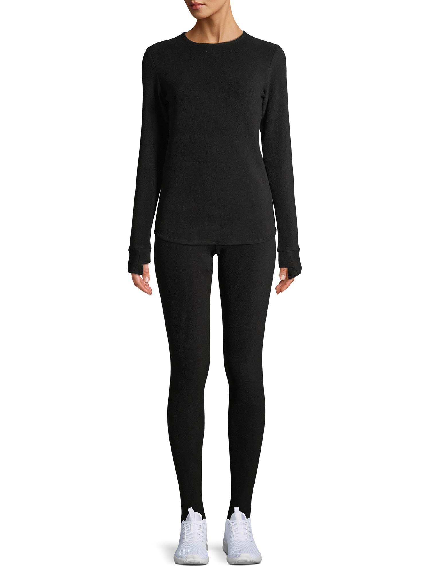 Cuddl Duds ClimateRight Women's Stretch Fleece Base Layer Legging - High Rise Waist - S Black