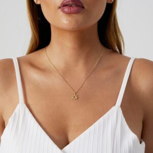 Kyerlyn Simple Sun Necklace Cute Tiny 14k Gold Plated Choker Necklaces Hollow Necklace for Women Dainty Gold Necklaces Minimalist Trendy Jewelry Gifts for Girls