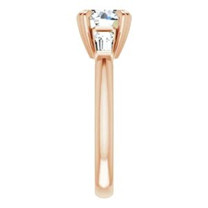 10K Solid Rose Gold Handmade Engagement Ring 2.50 CT Round Cut Moissanite Diamond Solitaire Wedding/Bridal Ring Set for Women/Her, Amazing Gift for Her