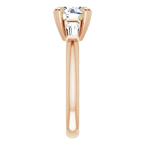 10K Solid Rose Gold Handmade Engagement Ring 2.50 CT Round Cut Moissanite Diamond Solitaire Wedding/Bridal Ring Set for Women/Her, Amazing Gift for Her