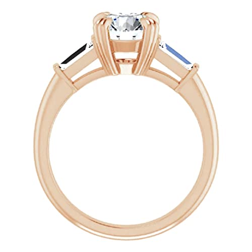 10K Solid Rose Gold Handmade Engagement Ring 2.50 CT Round Cut Moissanite Diamond Solitaire Wedding/Bridal Ring Set for Women/Her, Amazing Gift for Her