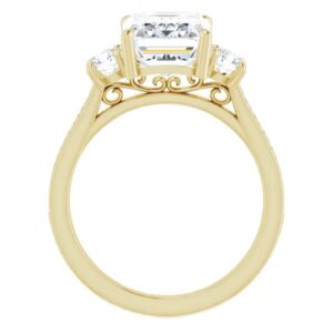 925 Silver, 10K/14K/18K Solid Gold Moissanite Engagement Ring, 3.0 CT Emerald Cut Handmade Solitaire Ring, Diamond Wedding Ring for Women/Her Anniversary Ring, Birthday Gifts, VVS1 Colorless Rings