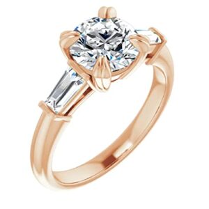 10K Solid Rose Gold Handmade Engagement Ring 2.50 CT Round Cut Moissanite Diamond Solitaire Wedding/Bridal Ring Set for Women/Her, Amazing Gift for Her