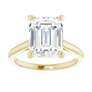 2.50 ct emerald cut vvs1 colorless moissanite engagement ring set, wedding/bridal ring set, sterling silver vintage antique anniversary best ring set gifts for wife