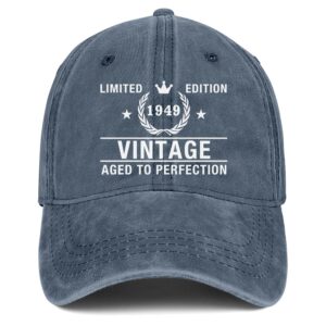 75th birthday gifts for men women hats 75 vintage 1949 ideas baseball cap blue