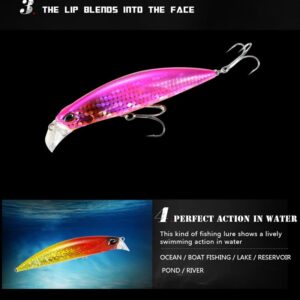 8pc Sinking Lure 9.5cm 30g Fishing Lure Kits Sinking Minnow Fishing Lures Fishing Tackle Long Casting Hard Bait with Hooks