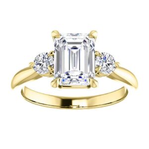 925 silver, 10k/14k/18k solid gold moissanite engagement ring, 2.25 ct emerald cut handmade solitaire ring diamond wedding ring for woman, birthday gifts, vvs1 colorless