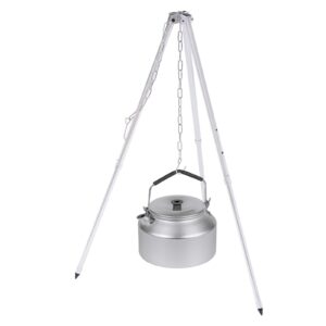 camping tripod cooker 44 lb load folding campfire cooking dutch oven tripod grill stand open fire tripod adjustable grill tripod cooker cooking lantern tripod hanger