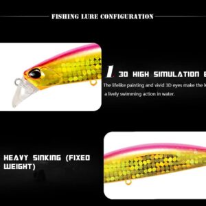 8pc Sinking Lure 9.5cm 30g Fishing Lure Kits Sinking Minnow Fishing Lures Fishing Tackle Long Casting Hard Bait with Hooks