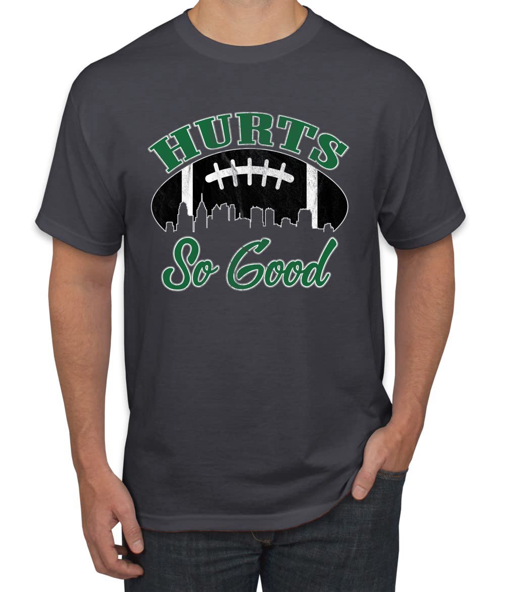 Wild Bobby Hurts So Good Philadelphia Football City Sports Men's Graphic T-Shirt, Charcoal, Medium